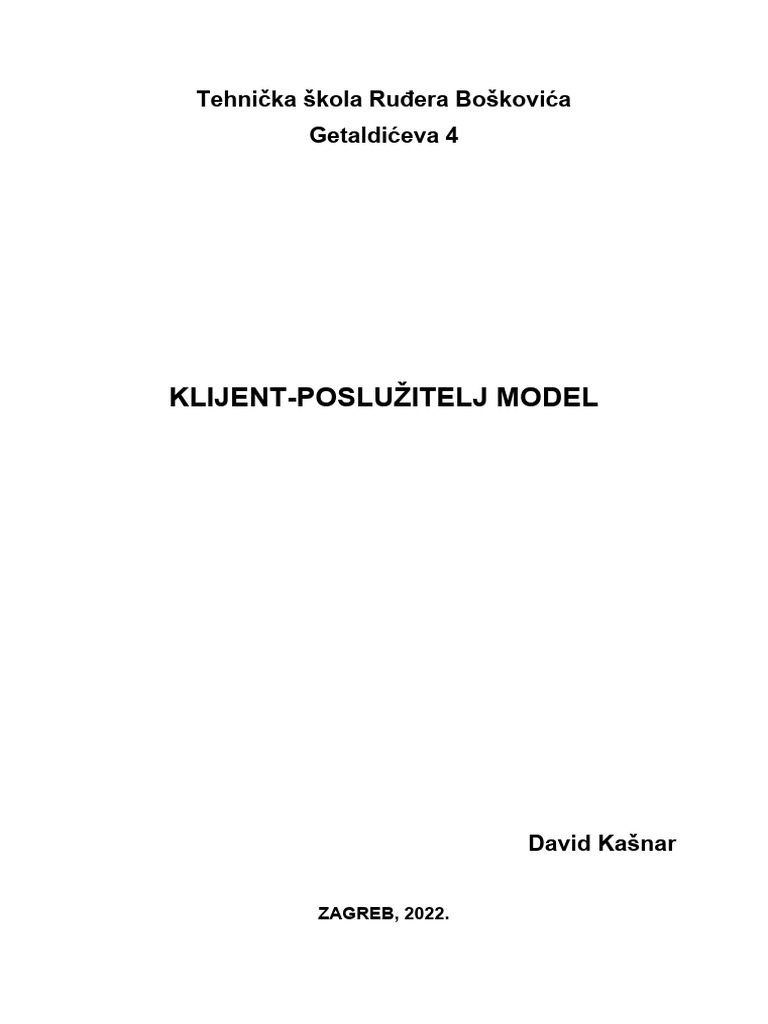 Klijent Posluzitelj | PDF