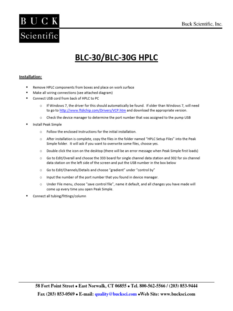 BLC-30 Installation and Operations | PDF | High Performance Liquid ...