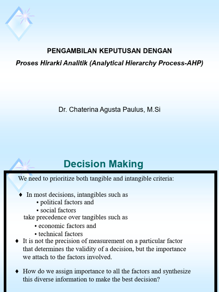 12 Pengambilan Keputusan Dengan AHP | PDF