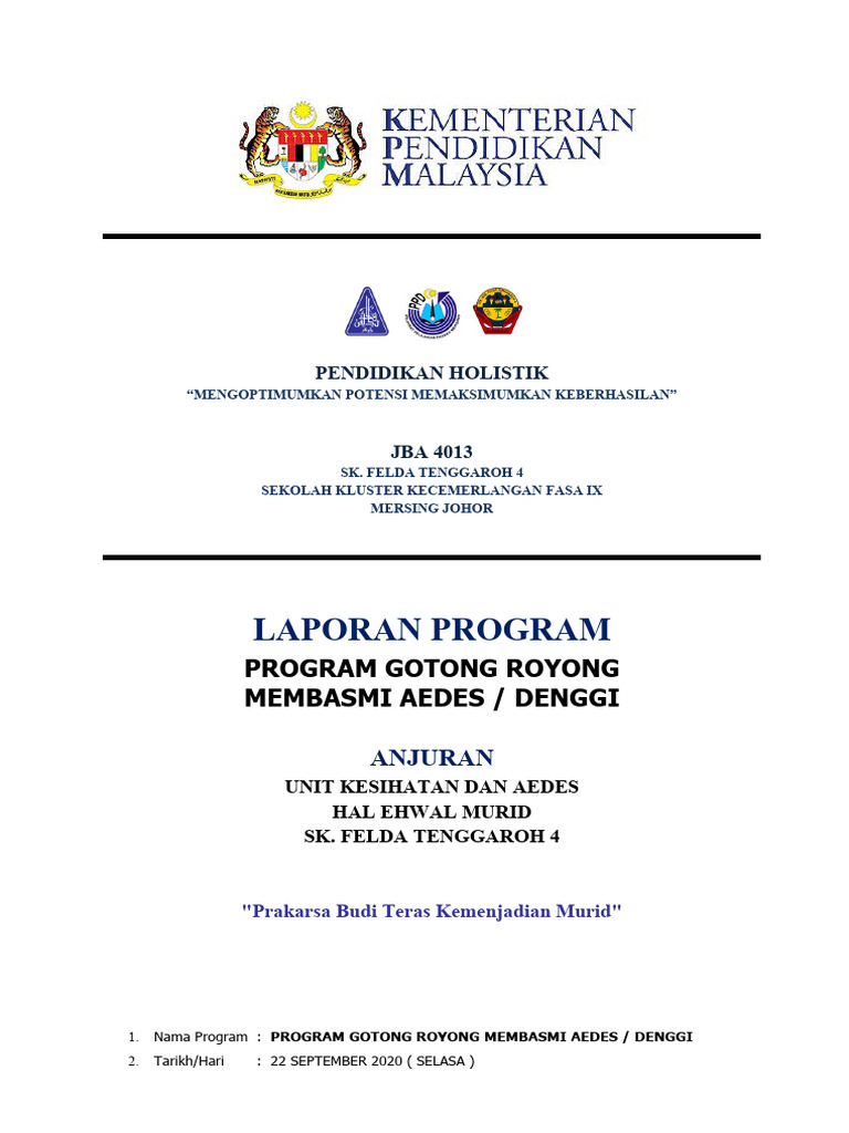 Laporan Denggi - 220920 | PDF