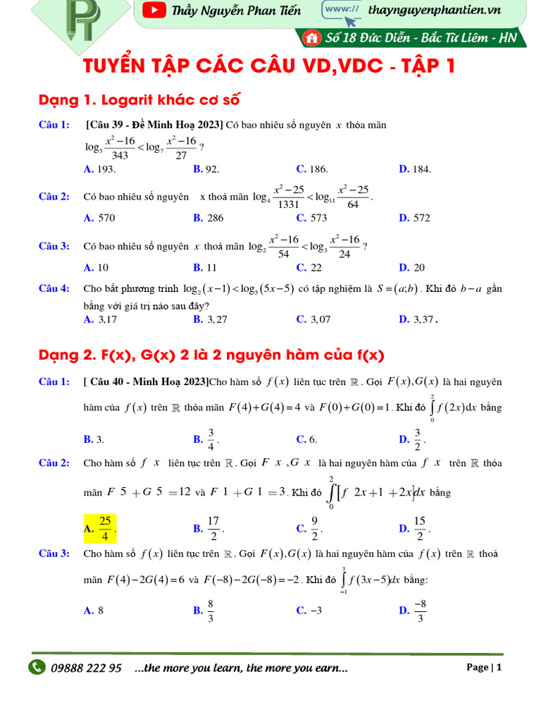 Tổng Ôn Vd - Vdc - Tập 1 | PDF