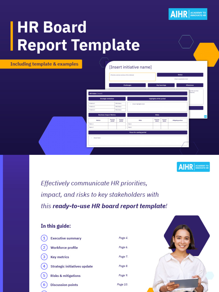 HR Board Report Template Guide | PDF | Employee Retention | Risk