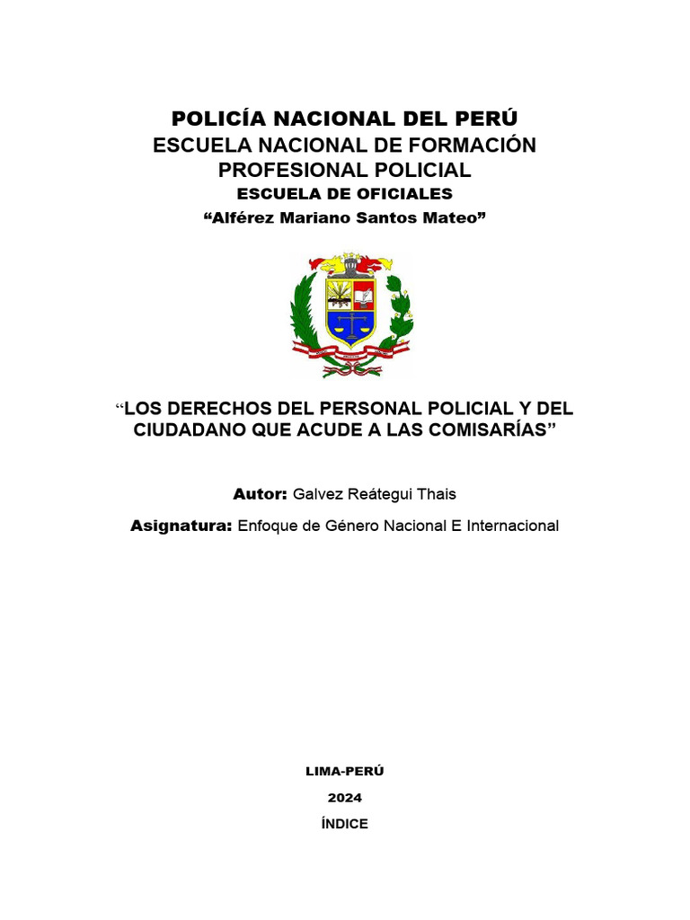 Los Derechos Del Personal Policial y Del Ciudadano Que Acude A Las Comisarías | PDF | Policía ...