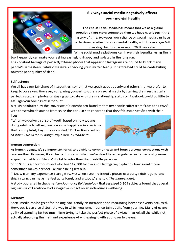 Social Media's Impact on Mental Health | PDF | Social Media | Popular ...