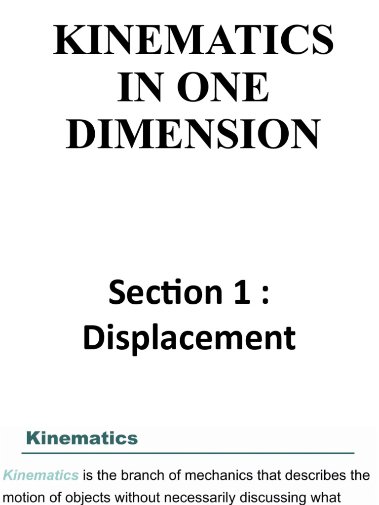 Kinematics in One Dimension 1 | PDF | Speed | Acceleration