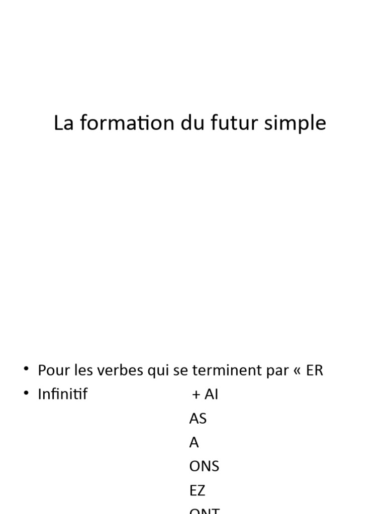 La Formation Du Futur Simple | PDF | Verbe | Vocabulaire