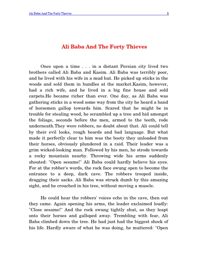 Alibaba and Forty Thieves | PDF