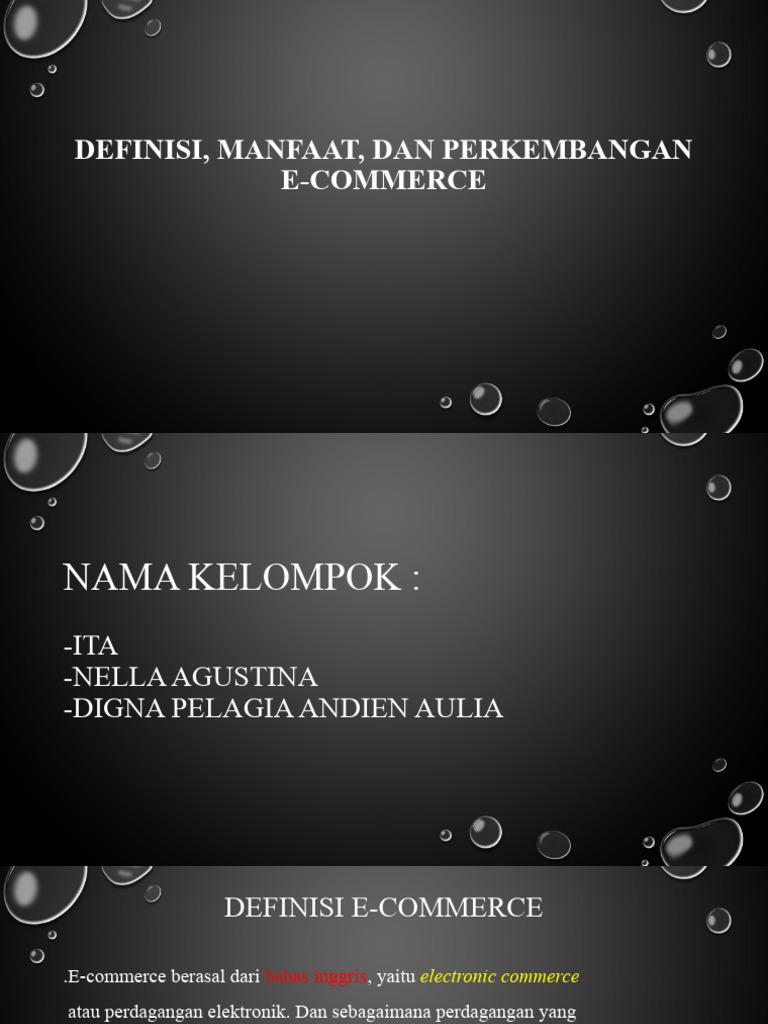 Definisi, Manfaat, Dan Perkembangan E-commerce [Autosaved] | PDF