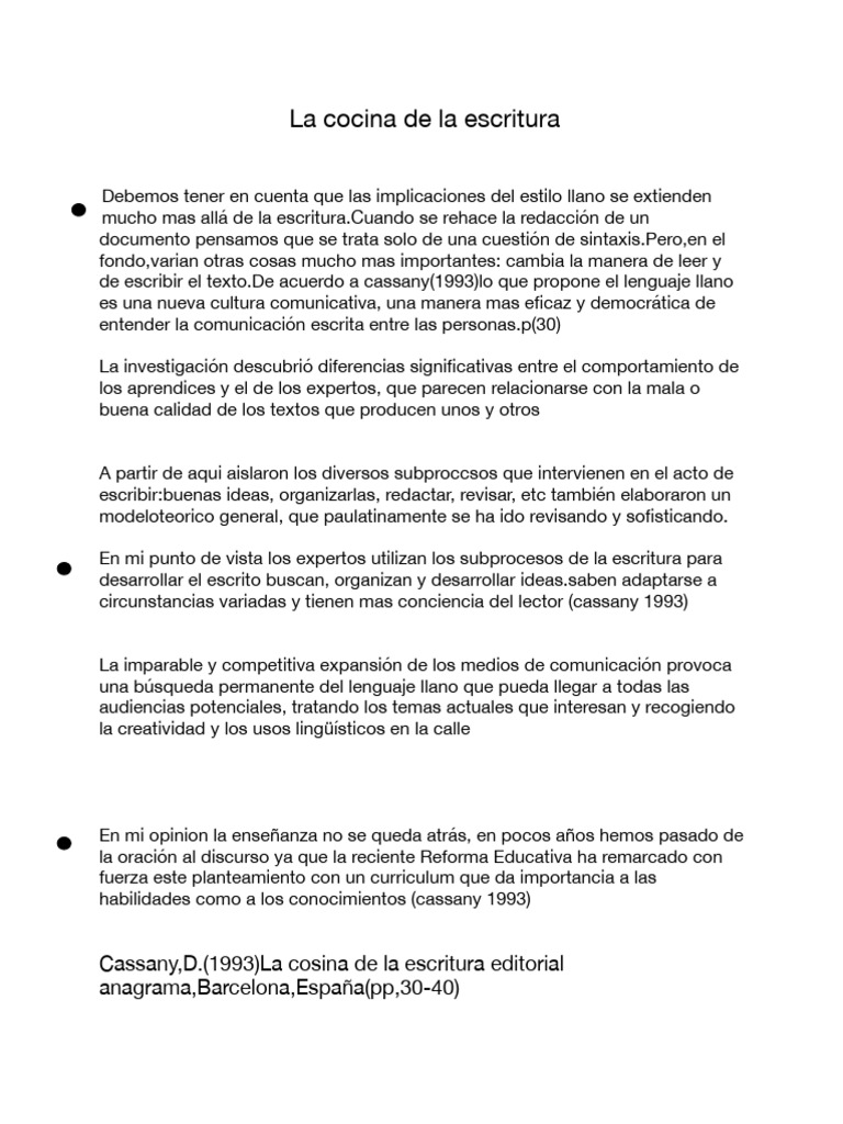 La Cocina de La Escritura | PDF | Ciencias sociales | Artes del ...