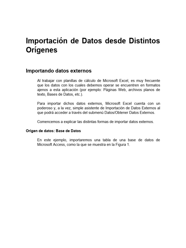 Importación de Datos Desde Distintos Orígenes | Descargar gratis PDF ... Importación de Datos Desde Distintos Orígenes | Descargar gratis PDF ...
