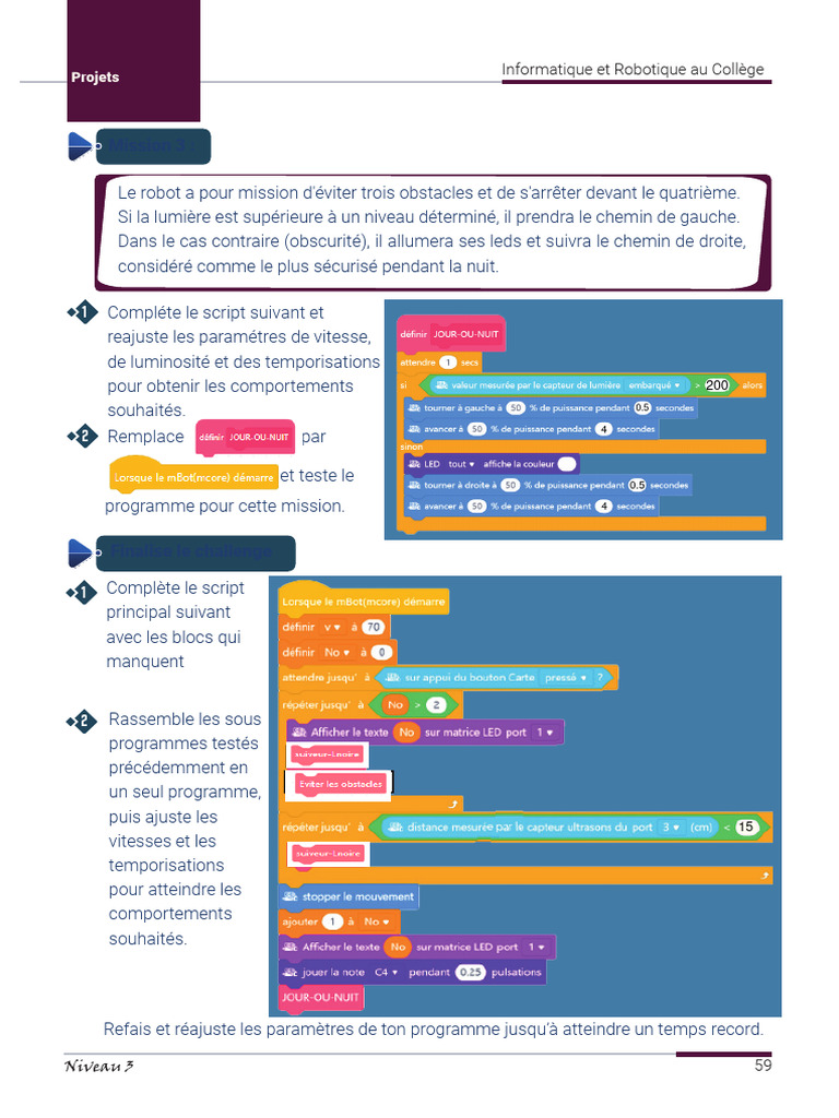 Informatique et Robotique au Collège | PDF
