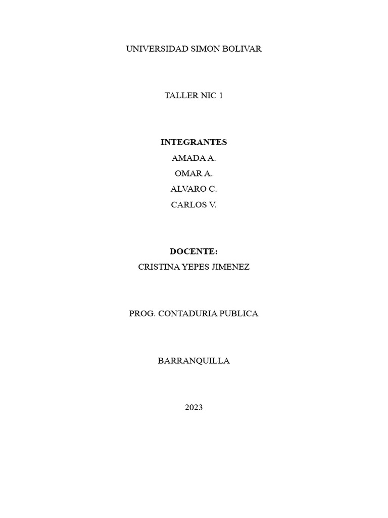 NIC1 | PDF | Estado financiero | Contabilidad