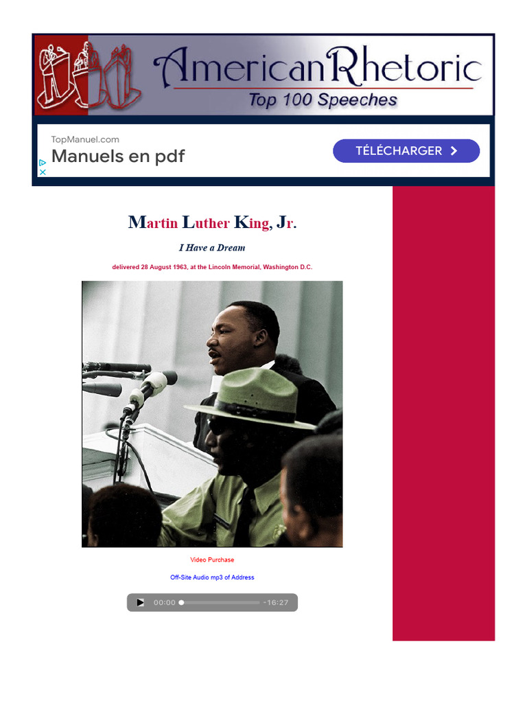MLK's I Have a Dream Speech | PDF | Social Science | Travel