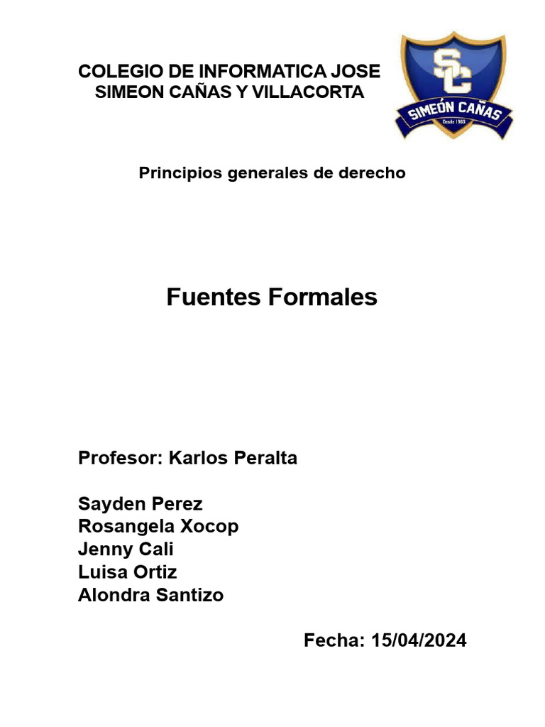 Fuentes Formales Del Derecho | Descargar gratis PDF | Fuentes del ...