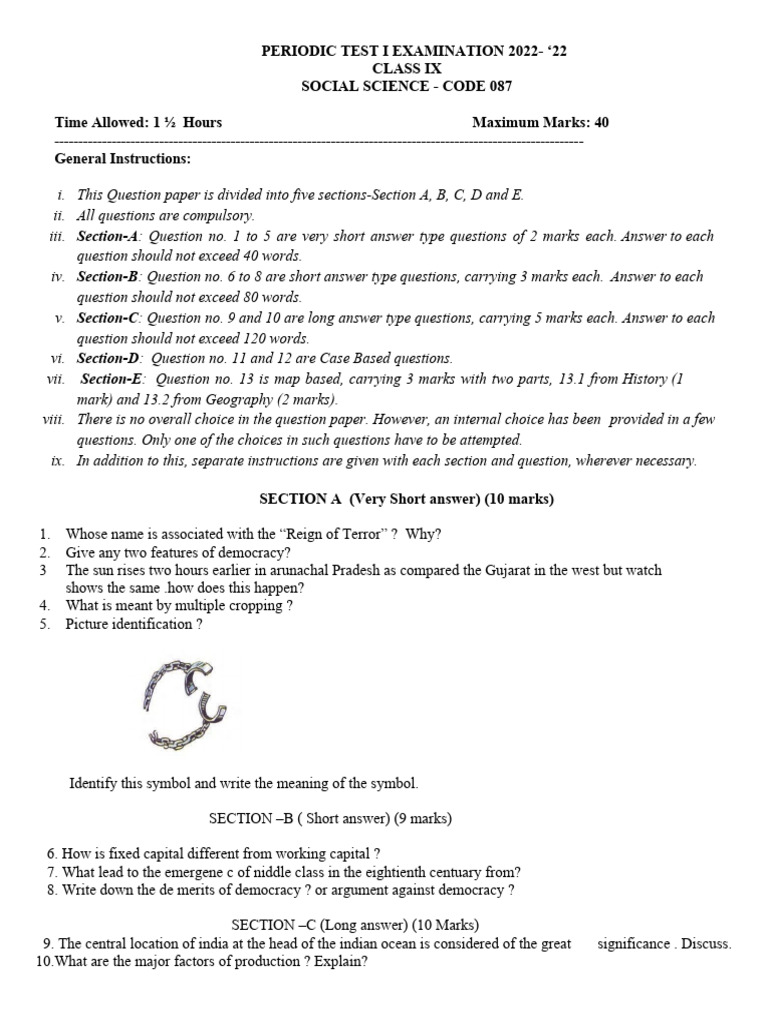 Periodic Test I Examination 2022 | PDF | Suffrage | Fiji