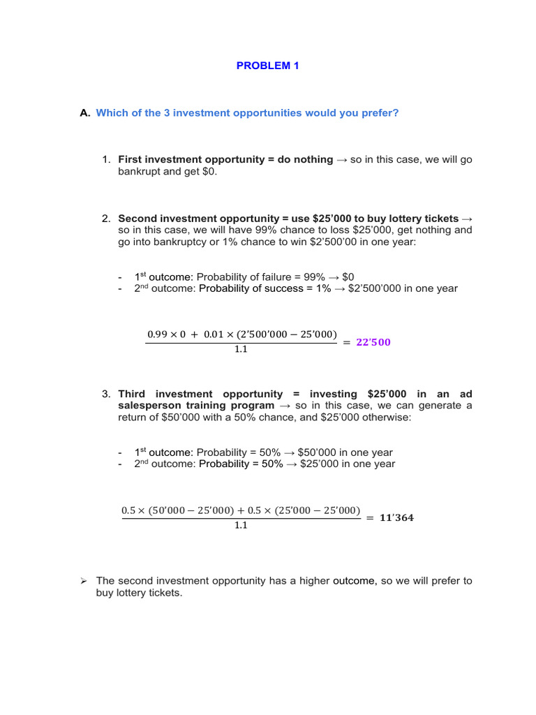 Problem Set 2 Pdf Equity Finance Banks