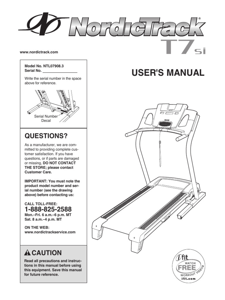 Nordictrack T7si Treadmill USER MANUAL (En) | PDF | Ac Power Plugs And ...