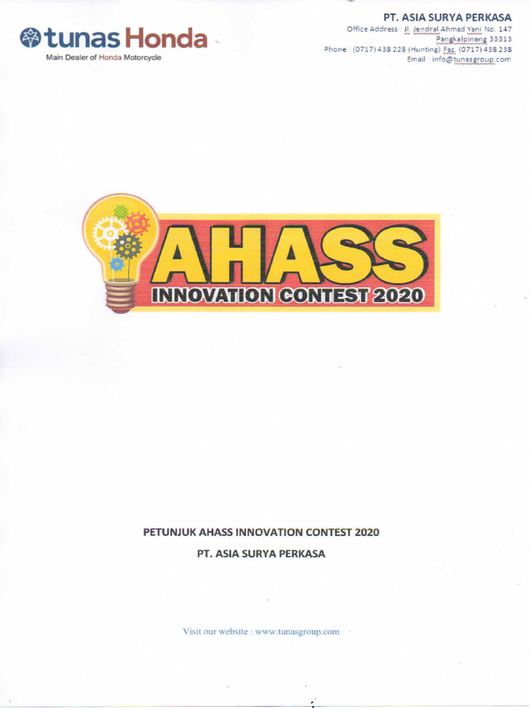 Juklak AHASS Innovation Contest 2020 | PDF