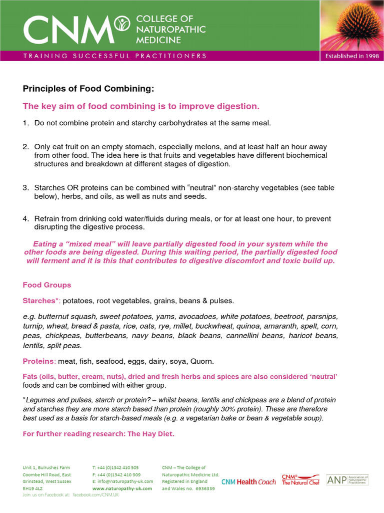 Principles of Food Combining PDF | PDF | Foods | Starch