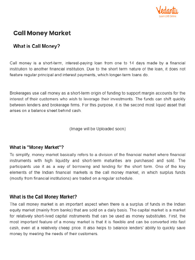 Call Money Market | PDF