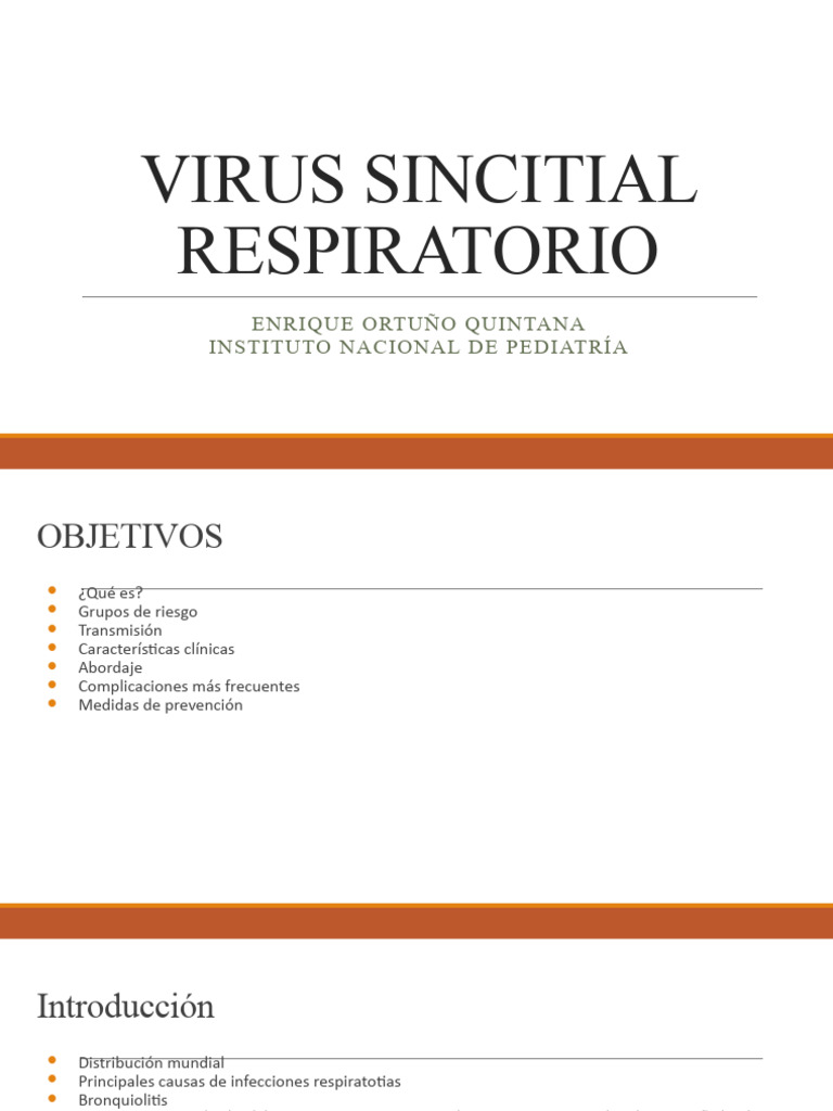 Virus Sincitial Respiratorio Enrique Ortuño Quintana Instituto