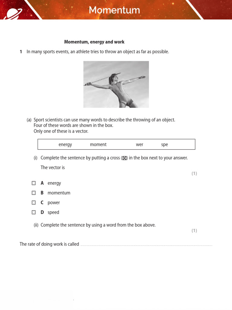 Momentum 1 QP | PDF | Force | Momentum