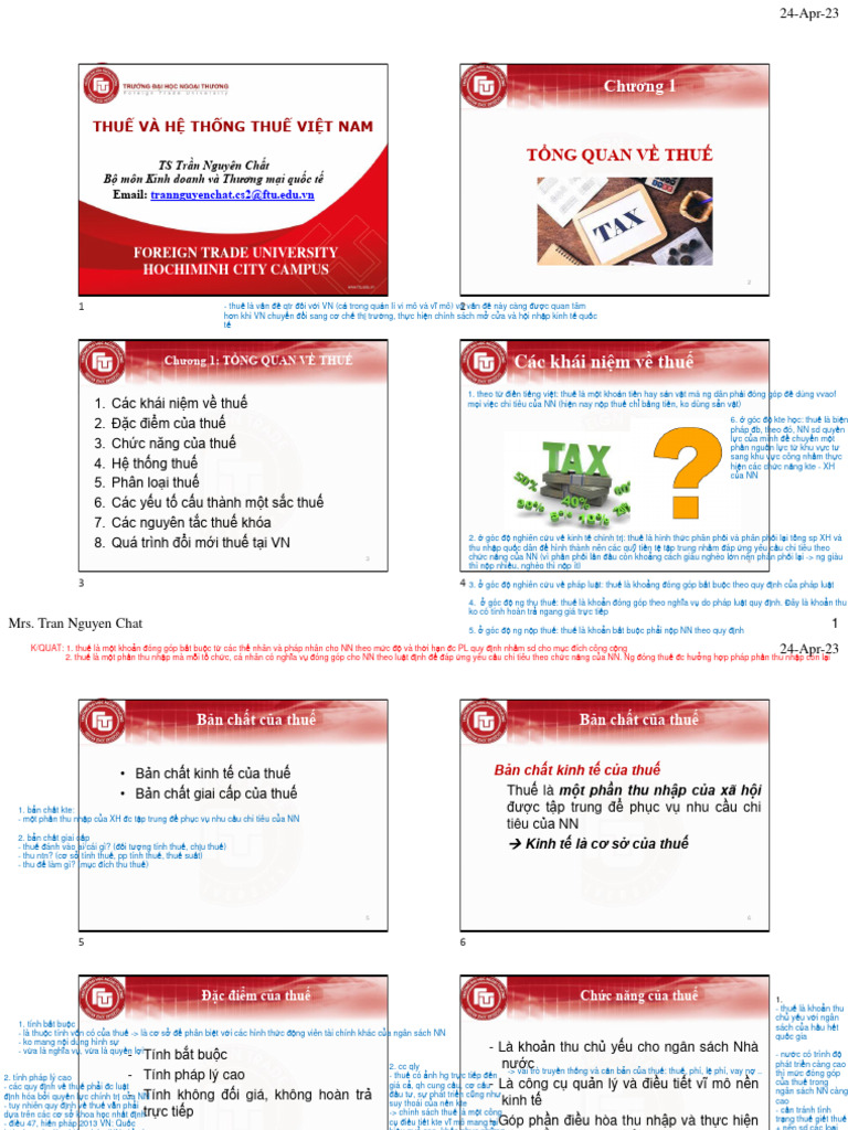 Thue VN - C2 - Nhung Van de Co Ban Ve Thue - Preclass Handouts | PDF