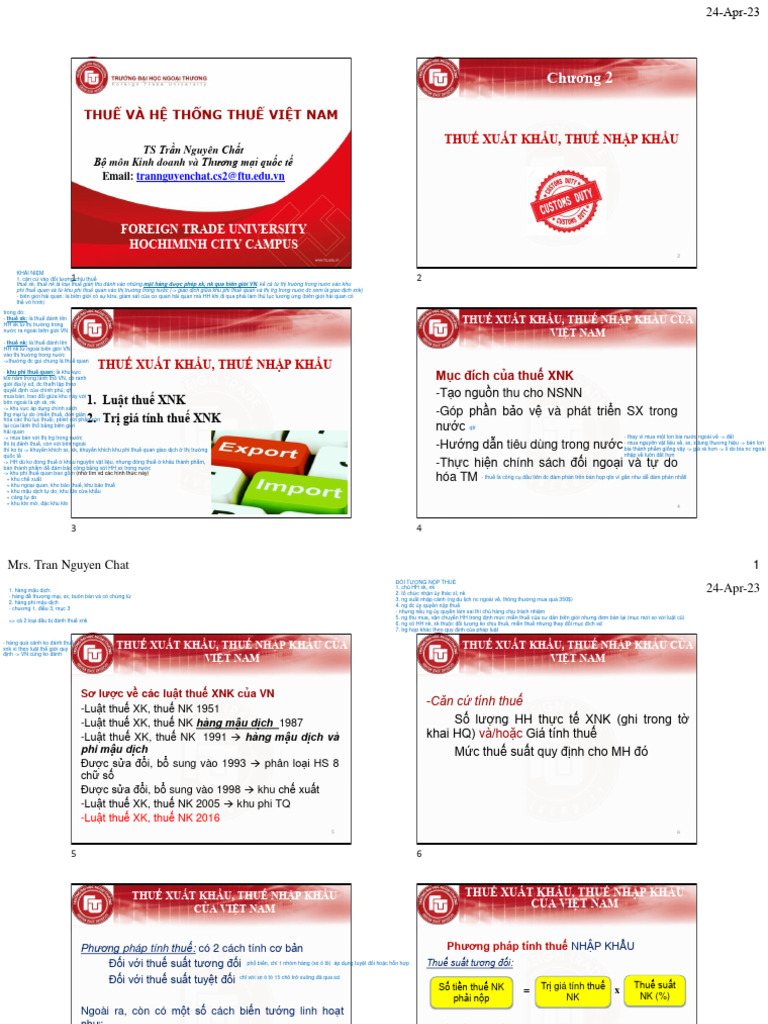 Thue VN - C3 - Thue XNK - Preclass Handouts | PDF