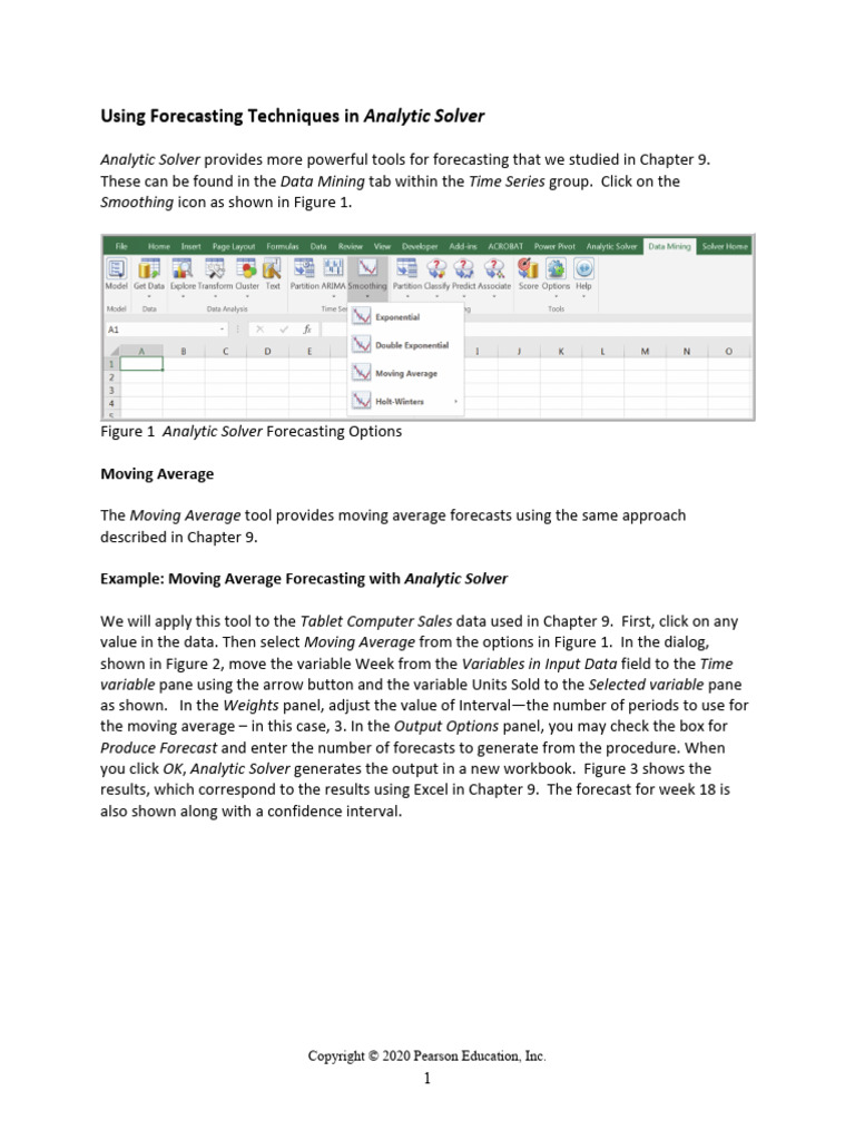03 - Using Forecasting Techniques in Analytic Solver | PDF | Forecasting | Applied Mathematics