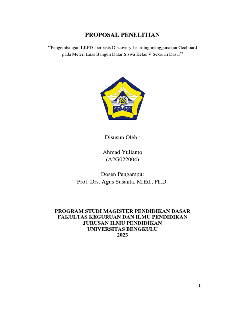 Proposal Ahmad Yulianto (A2g022004) | PDF