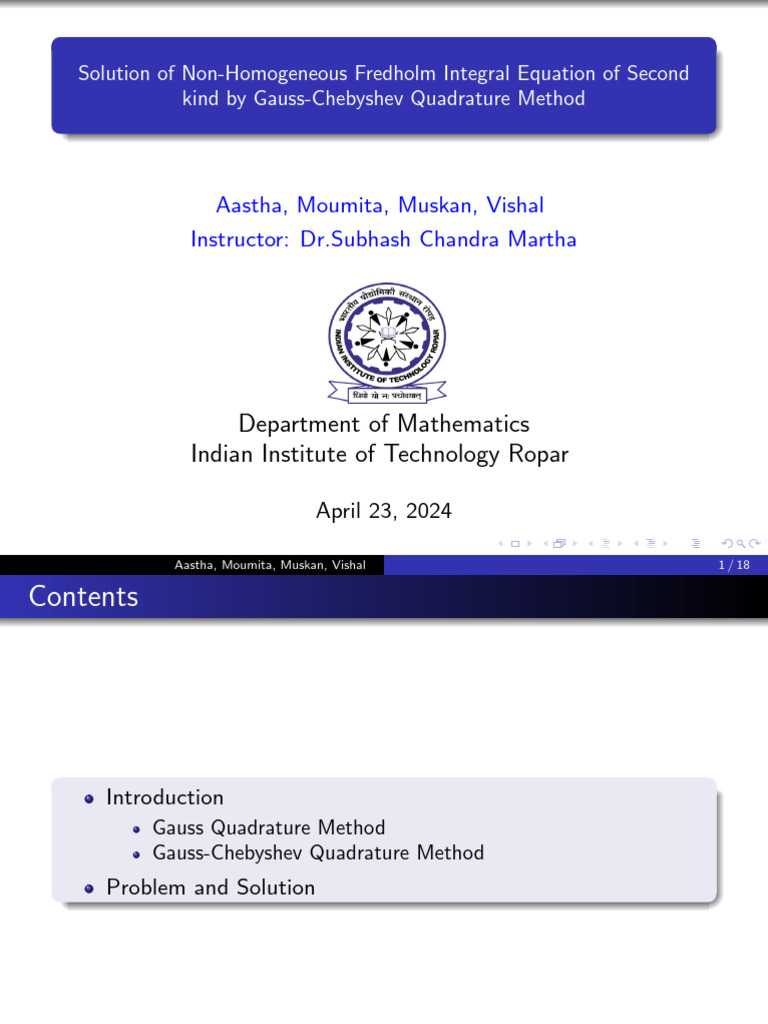 Aastha, Moumita, Muskan, Vishal Instructor: DR - Subhash Chandra Martha | Download Free PDF ...