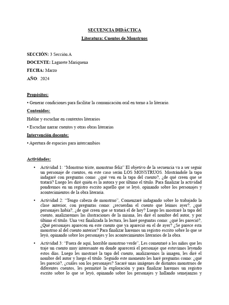 Cuentos Con Monstruos EDITAR | PDF | Cuentos