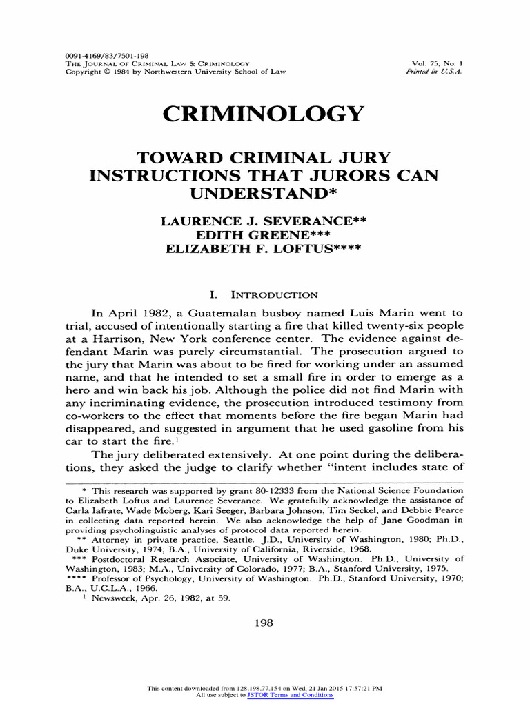 Criminal Jury Instruction Jurors Can Understand | PDF | Reasonable ...