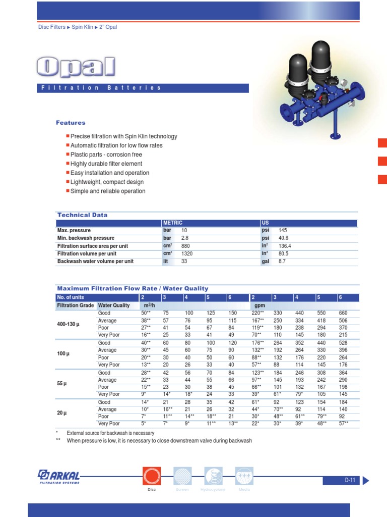 Opal Brochure | Download Free PDF | Filtration | Valve