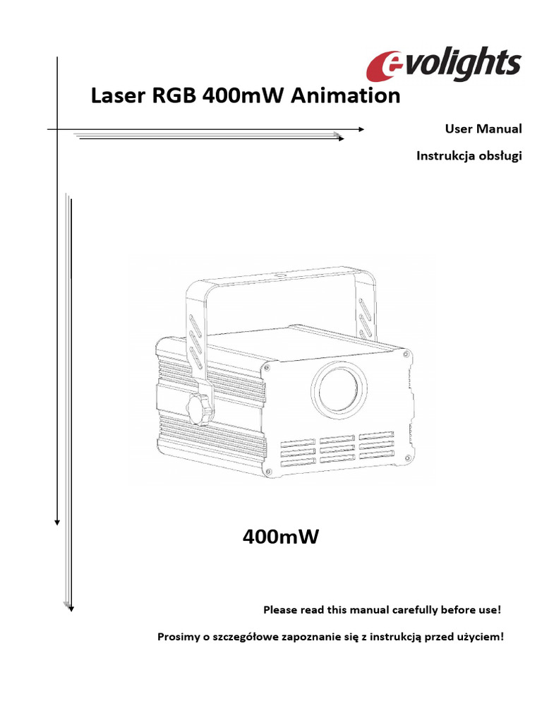 Evolights Laser RGB 400mw Animation - Instrukcja Obs Ugi Manual Eng PL 16ch | PDF
