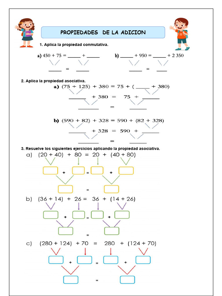 Ejercicios de Propiedades Aditivas | PDF