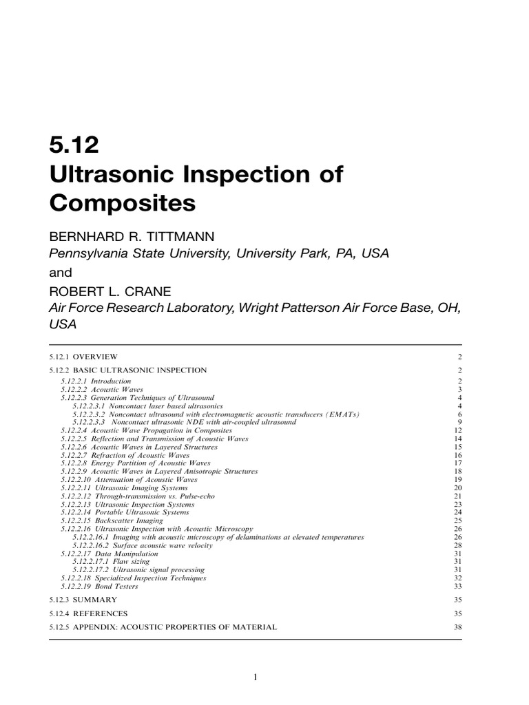 5 12 Ultrasonic Inspection of Composites | PDF | Waves | Ultrasound