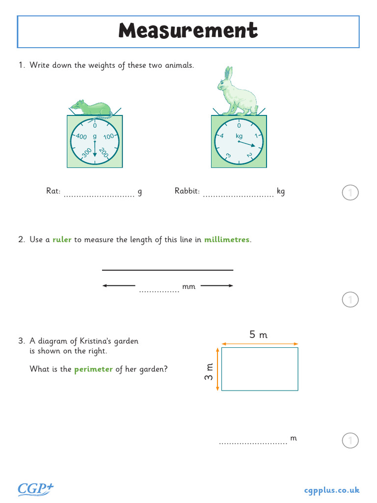 Year 3 Measurement Maths Assessment (Year 3) Full Colour - M2WAE3972 | PDF