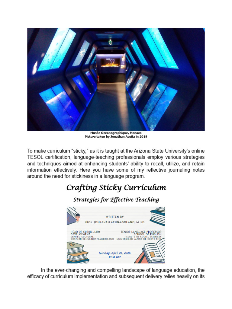 Crafting Sticky Curriculum - Strategies For Effective Teaching | PDF ...