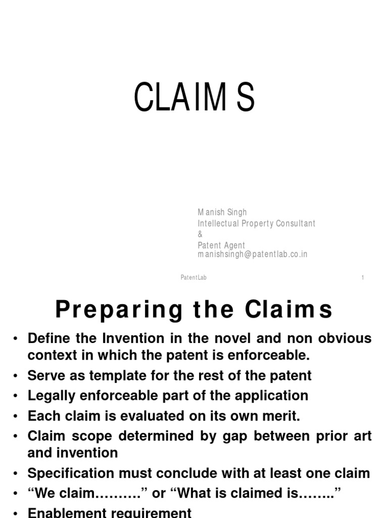 CLAIMS | PDF | Patent | Invention