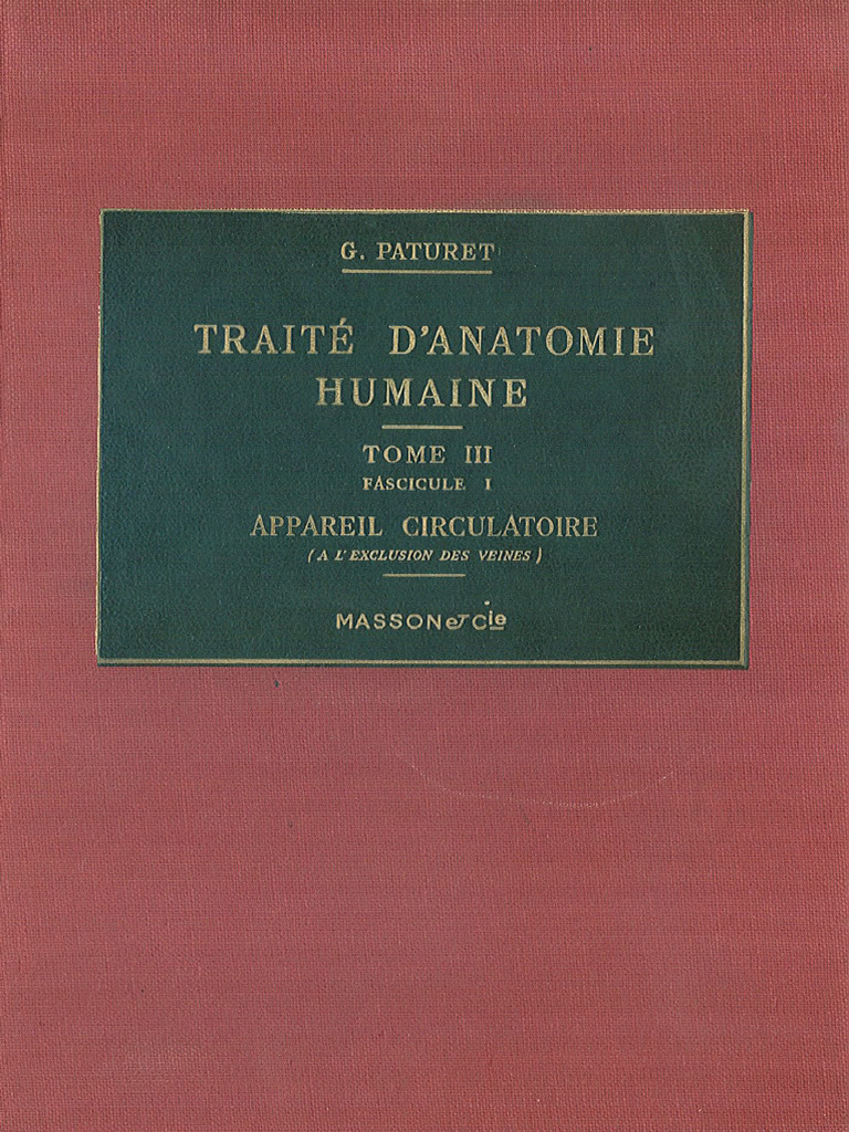 PATURET - Appareil Circulatoire (Tome 3 - Fascicule 1) | PDF