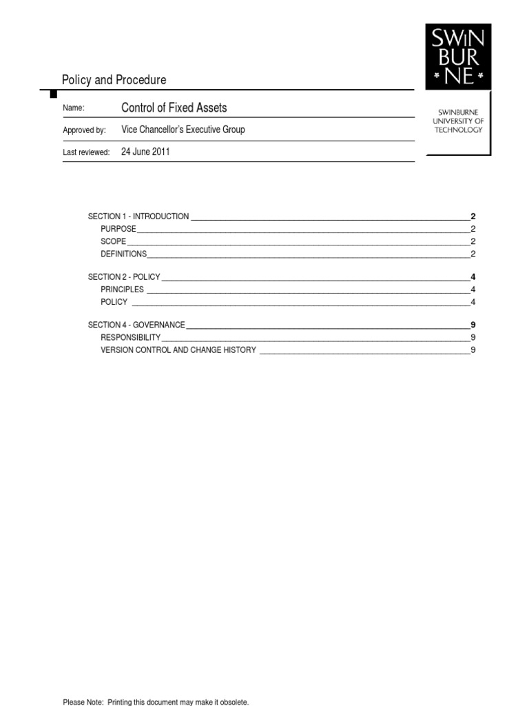 Fixed Asset Policy | Download Free PDF | Expense | Lease