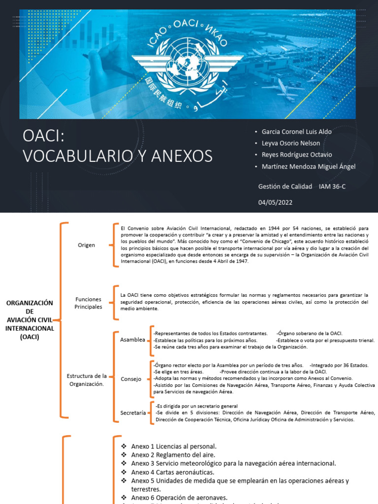 OACI: Vocabulario y Anexos Esenciales | PDF | Aviación