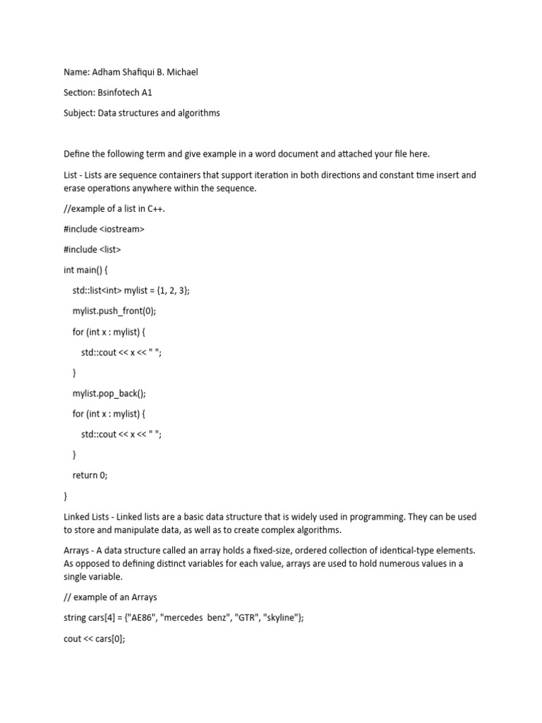 Data Structures and Algorithms | PDF