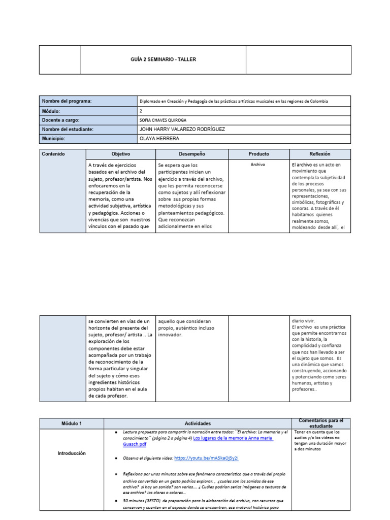 Guía Nro. 2 - Diplomado 2.0 | PDF | Maestros
