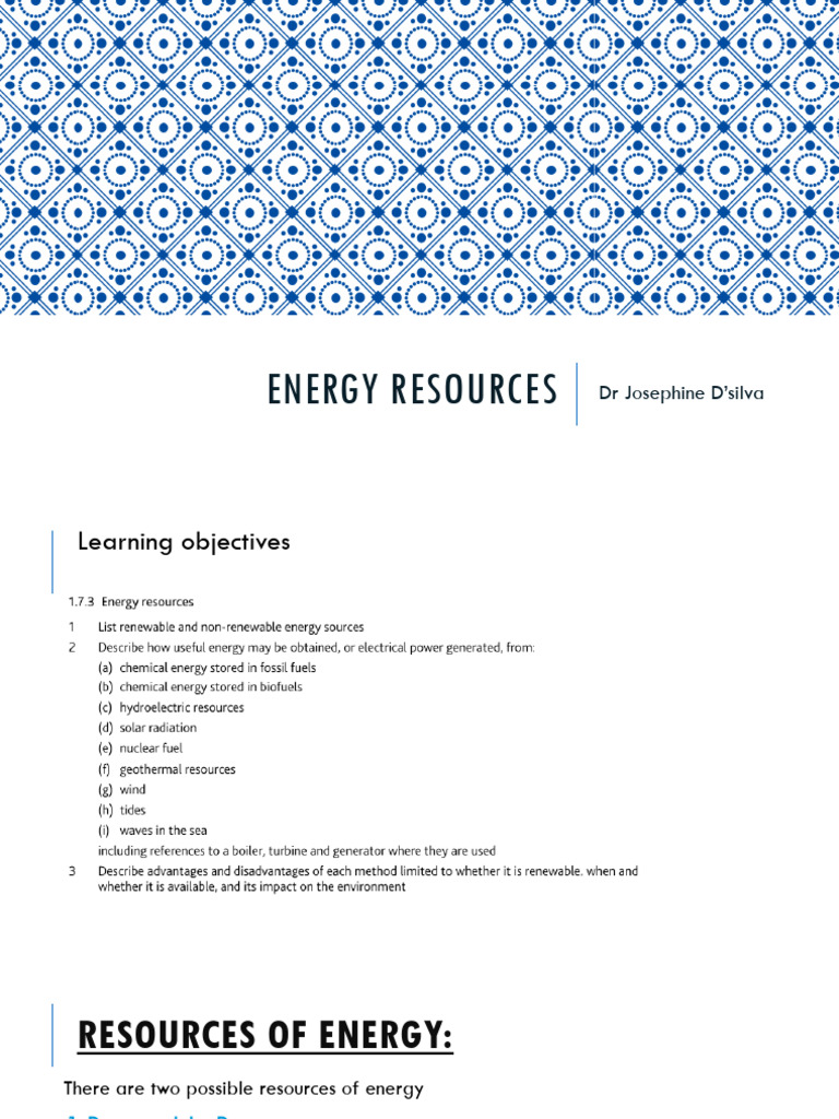 Energy resources | PDF | Renewable Energy | Electricity Generation