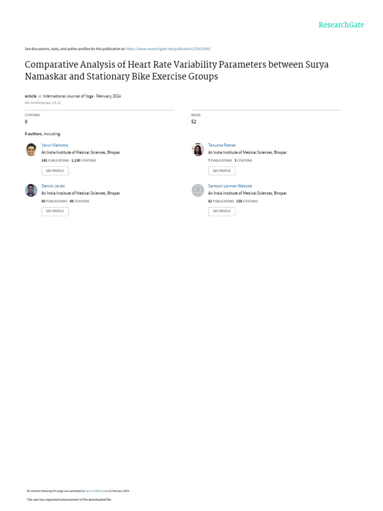 Comparative Analysis of Heart Rate Variability.7 | PDF | Clinical Medicine | Medical Specialties