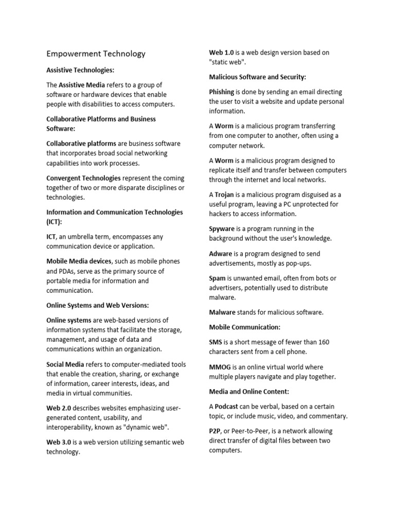 Empowerment-Technology-Handouts | PDF | Malware | World Wide Web