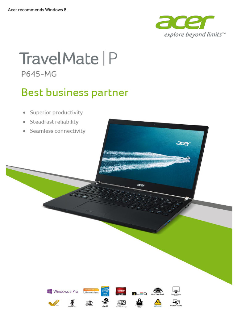 Acer Travelmate p645 MG Brochure | PDF | Computer Science | Computing