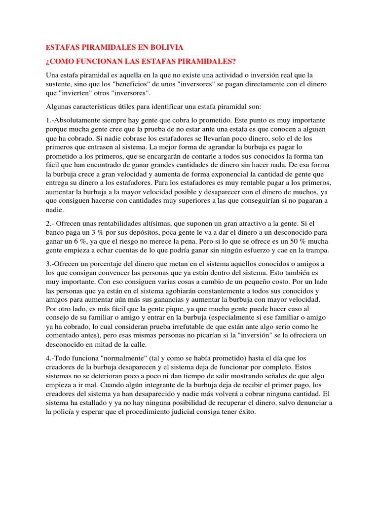 Cómo Identificar Estafas Piramidales | PDF | Esquema Ponzi